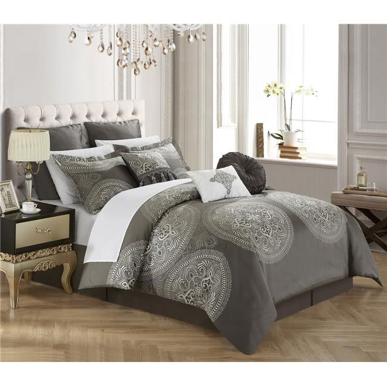 Lana Grey King 9 Pieces Comforter Set - Walmart.com