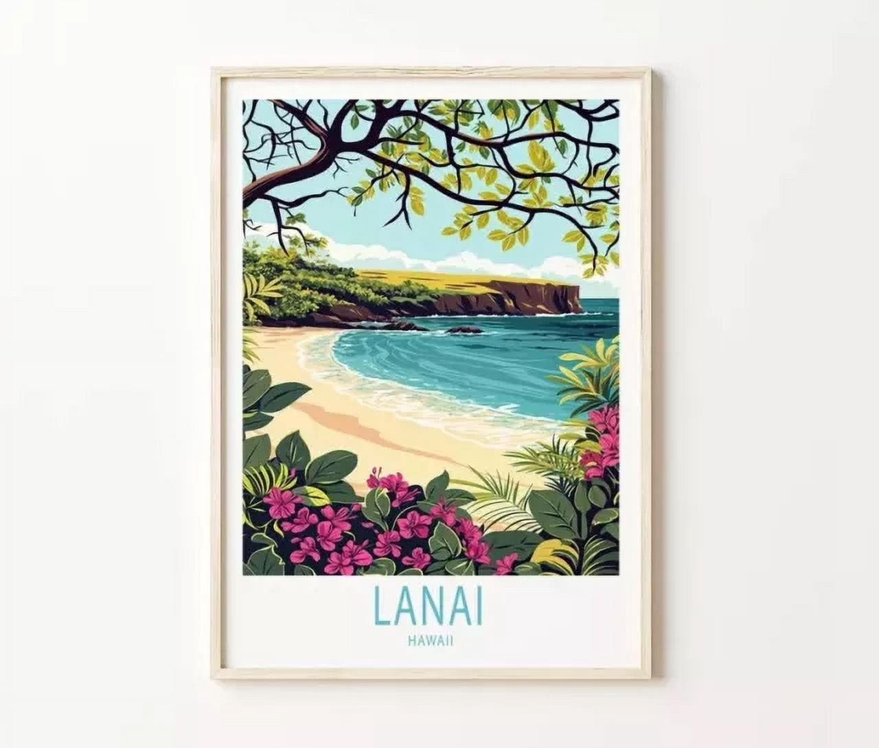 Lanai Travel Poster, Hawaii Wall Art, Lanai Hawaii Print, Birthday ...