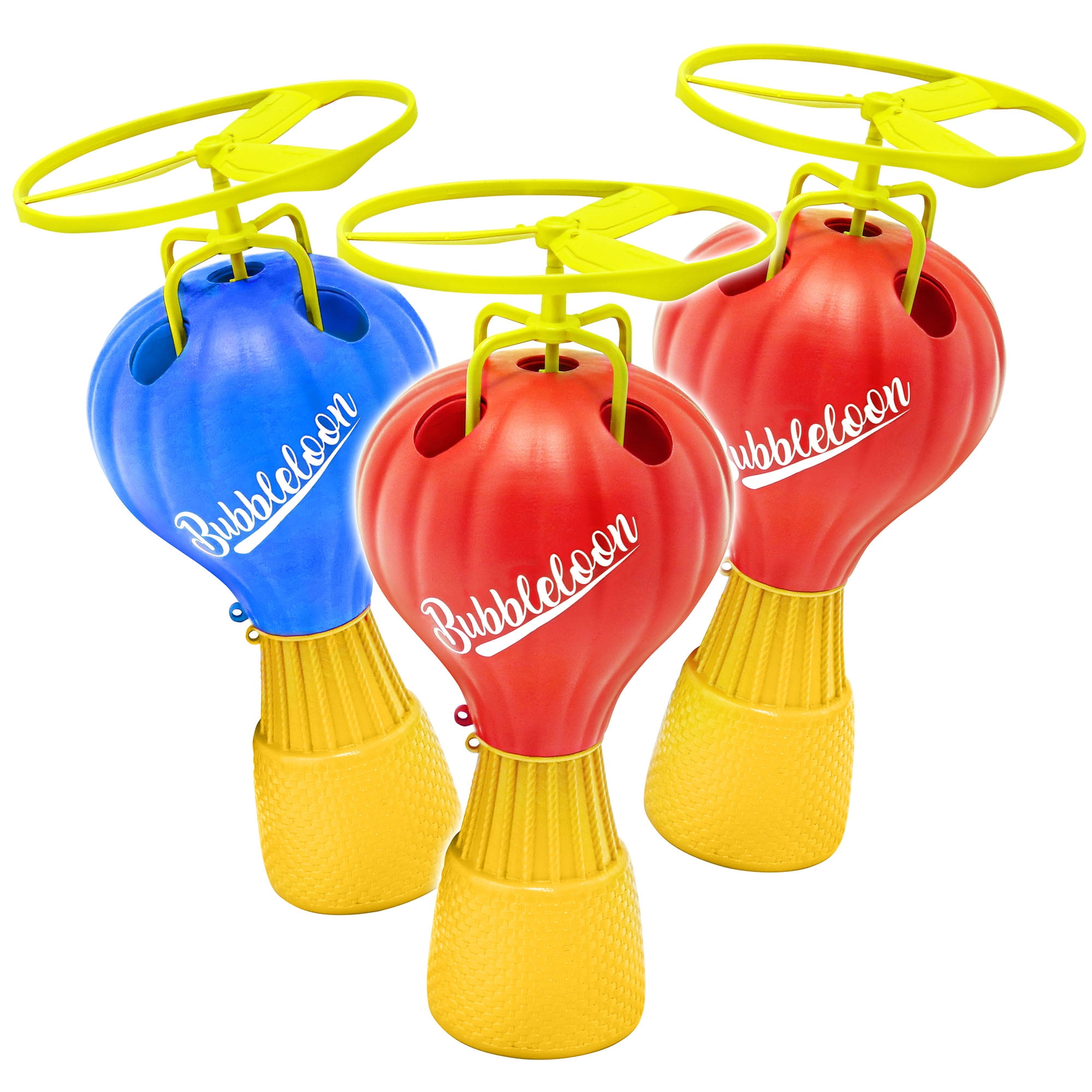 Lanard: Bubble Club Bubbleloon 3 Pack Bundle - Blue & 2 Red, Bubble Helicopter Flying Toys, Rip ...