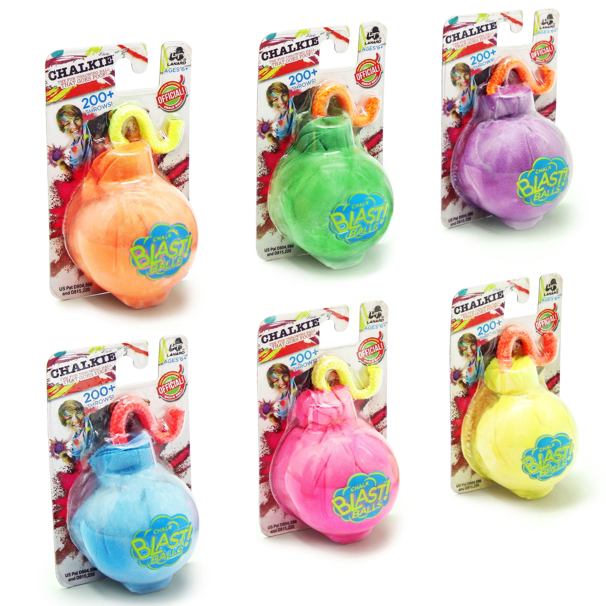 Lanard Chalkie: Chalk Blast Balls - 6 Pack - Colorful Assorted Balls ...