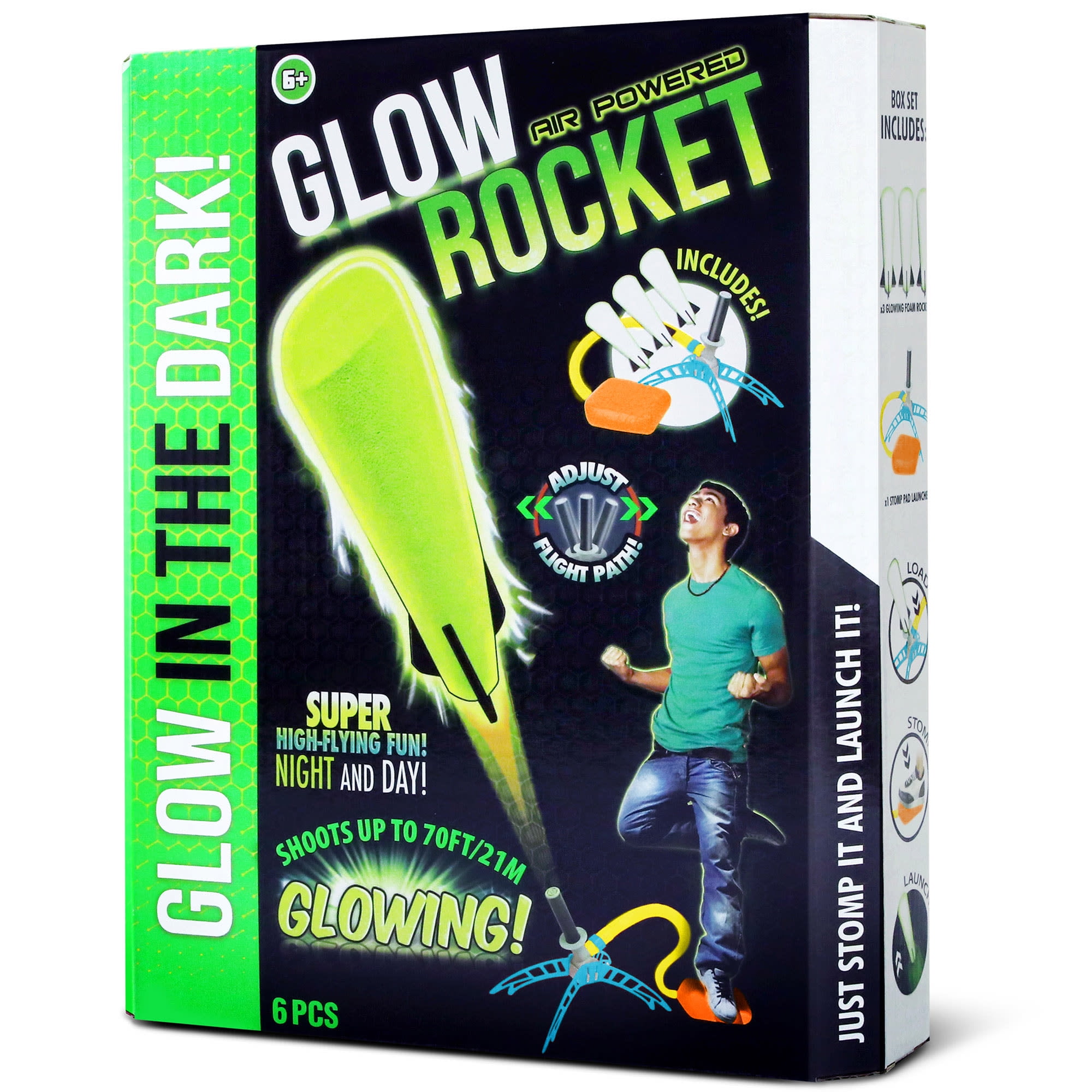 Lanard: Glow Air Powered Rocket - Super High-Flying Toy, 3 Foam Rockets ...