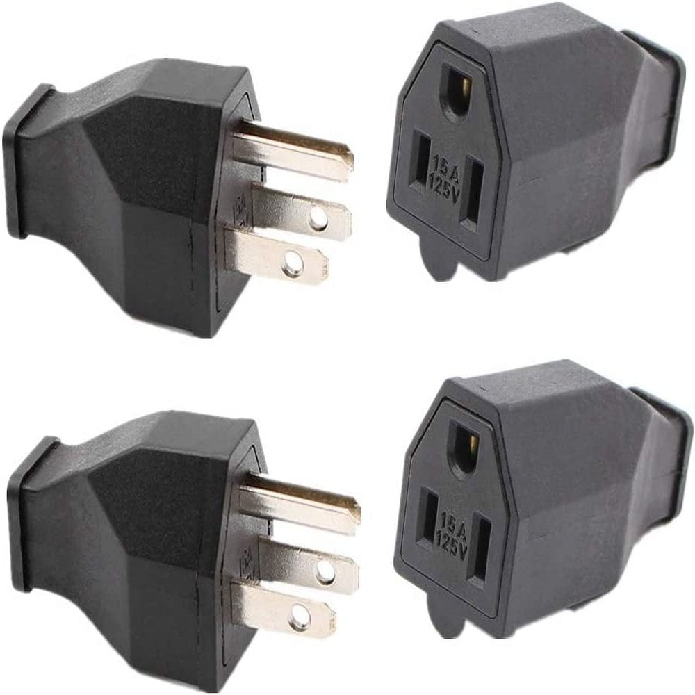 Lanboya 4Pack Straight Blade Plug Male Female Replacement Plug 3-Wire ...