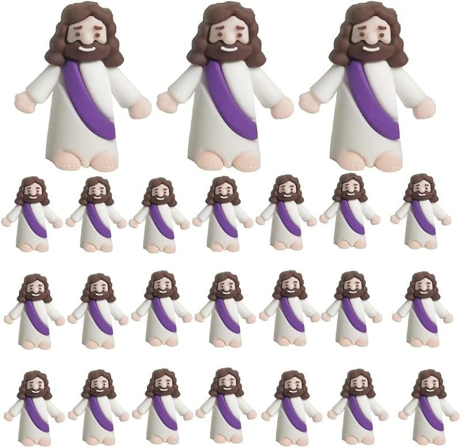 Lanbtorn Mini Jesus Figurine, 24 Pcs Jesus Toys Little Jesus Figurine ...