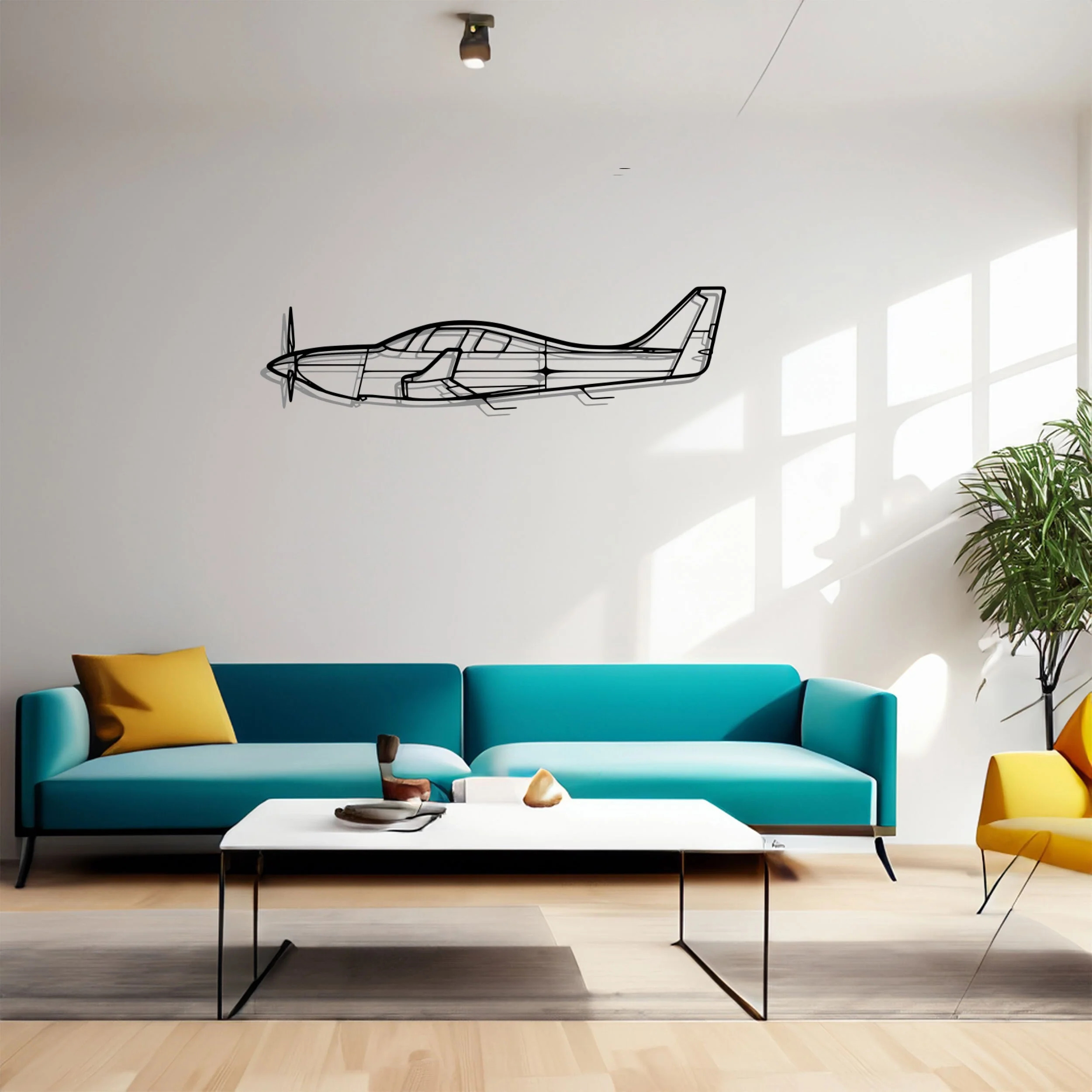 Lancair IV-P Silhouette Metal Wall Art, Airplane Silhouette Wall Decor ...