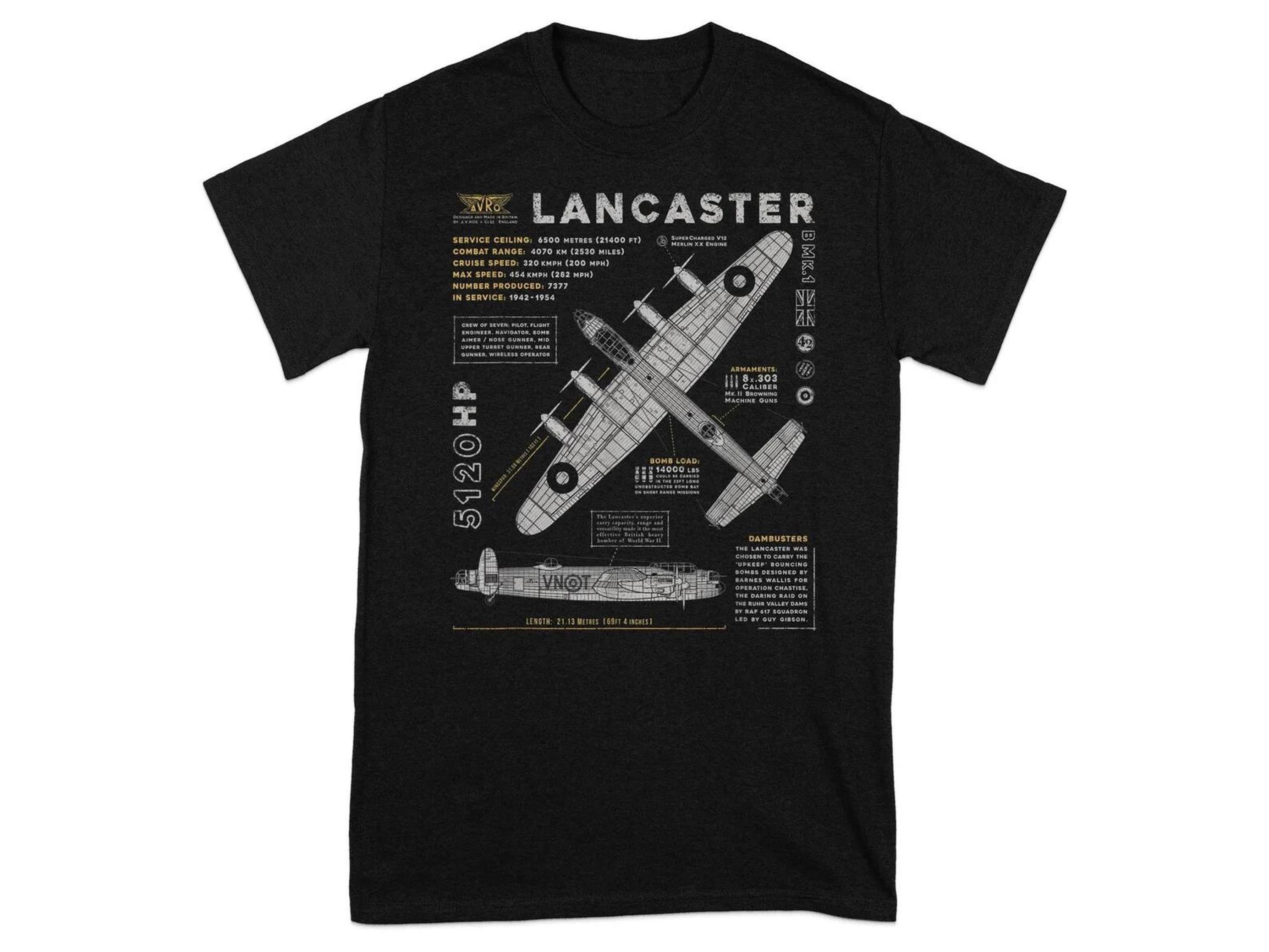Lancaster Bomber WWII Aircraft Shirt, Aviation Enthusiast Shirt ...