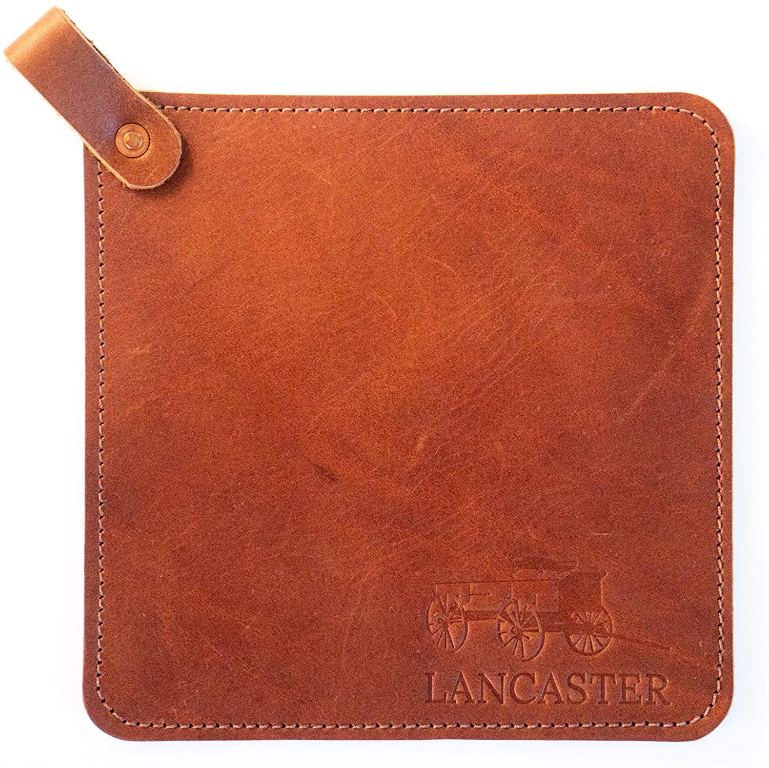 Lancaster Cast Iron Leather Pot Holder - Double Layered, Handmade Hot ...