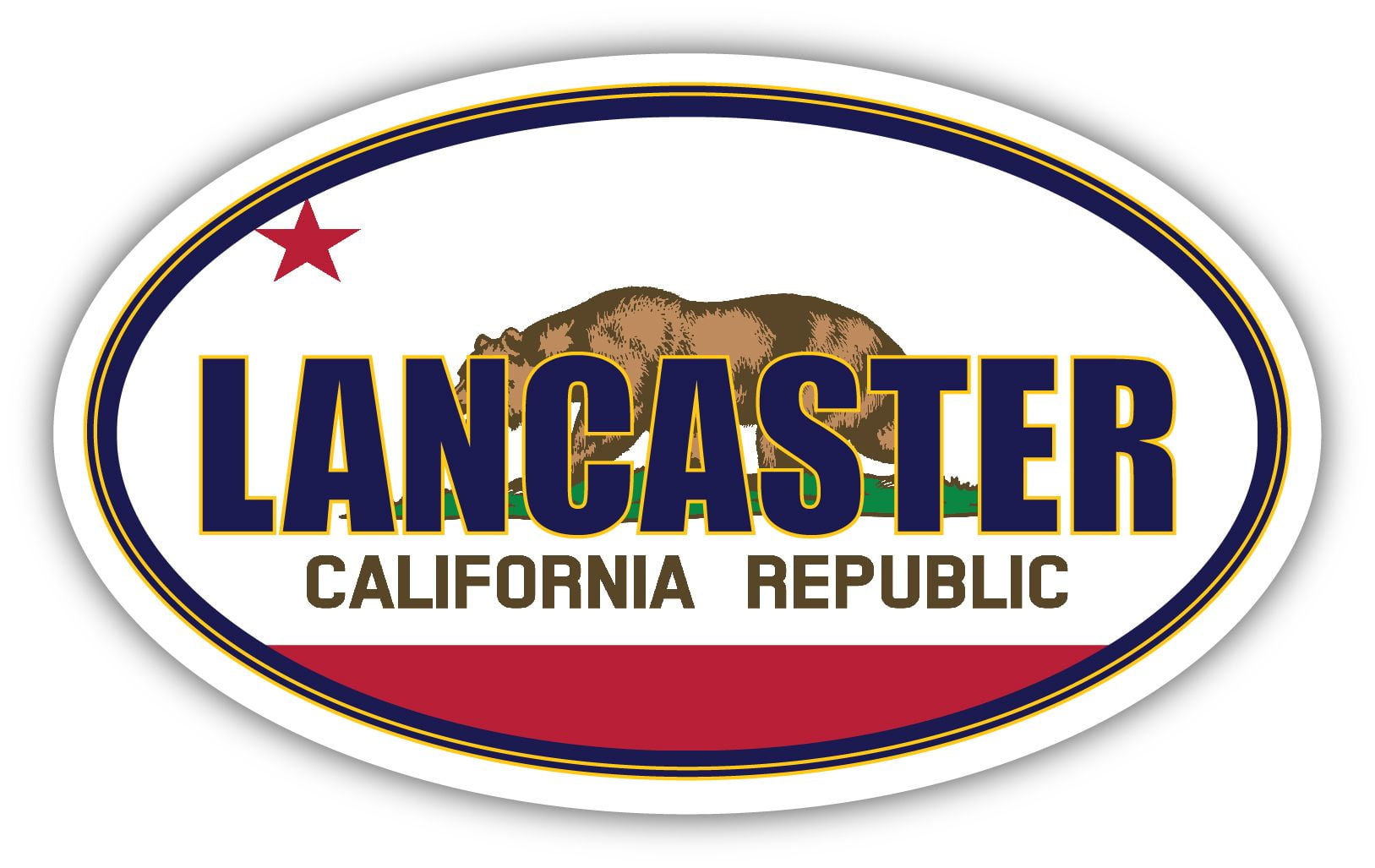 Lancaster City California State Flag | CA Flag Los Angeles County Oval ...