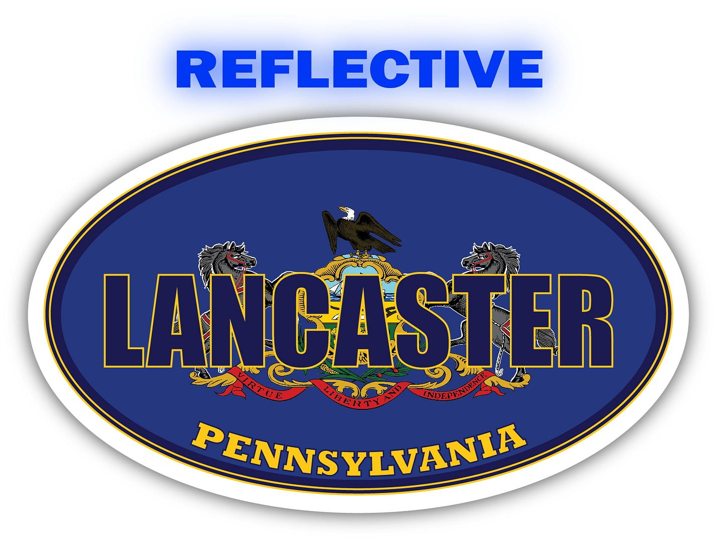 Lancaster City Pennsylvania State Flag | PA Flag Lancaster County Oval ...