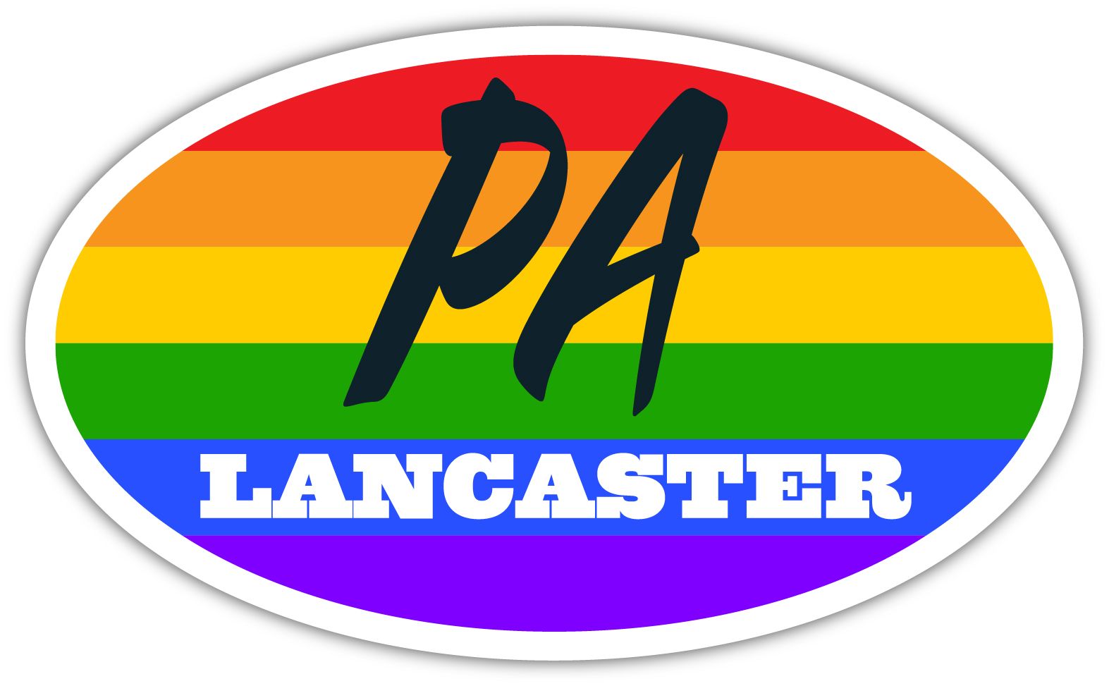 Lancaster PA Pennsylvania Lancaster County Rainbow Pride Flag 6 Stripes ...