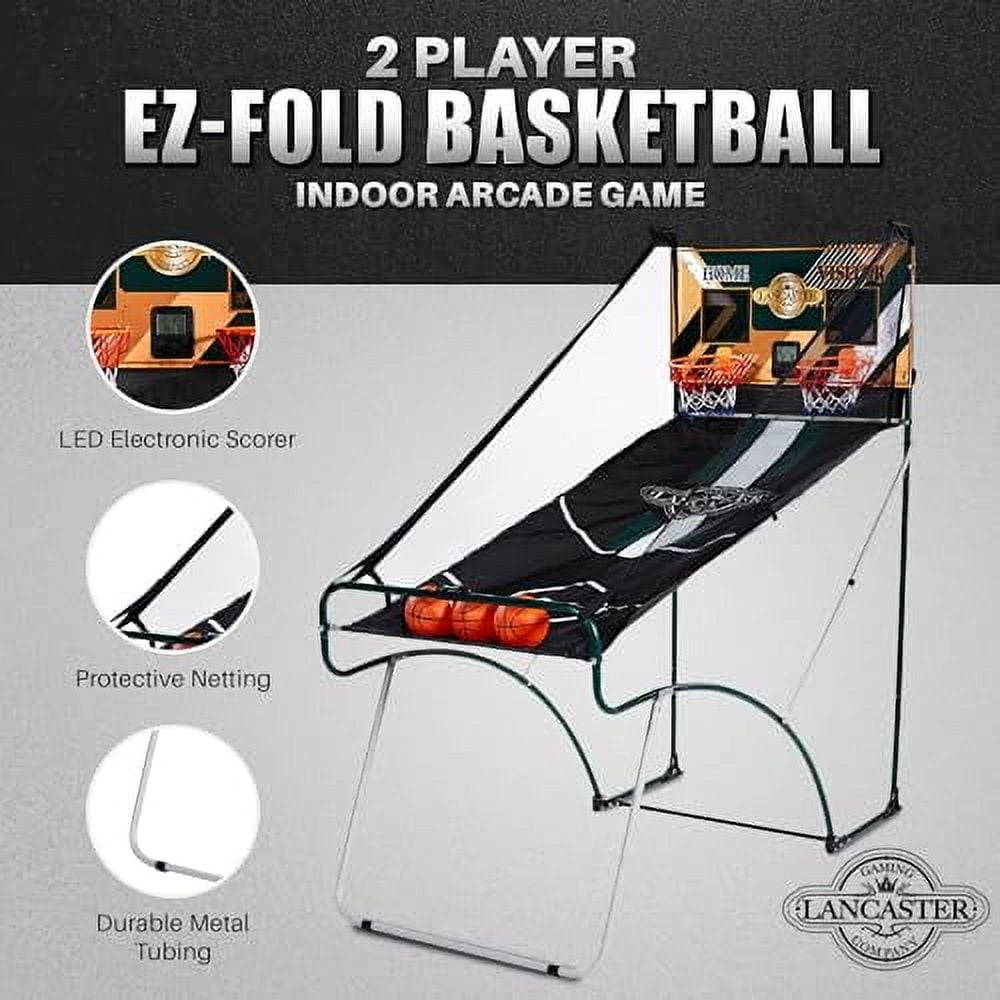 Lancaster Sports EZ Fold 2 Player Indoor Arcade Dual Basketball Hoop ...