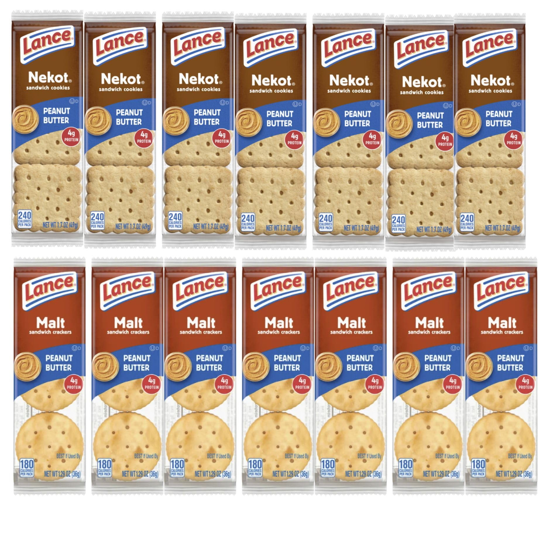 Lance Captain's Wafers, Lance AKF18 Sandwich Crackers, Malt with Peanut ...