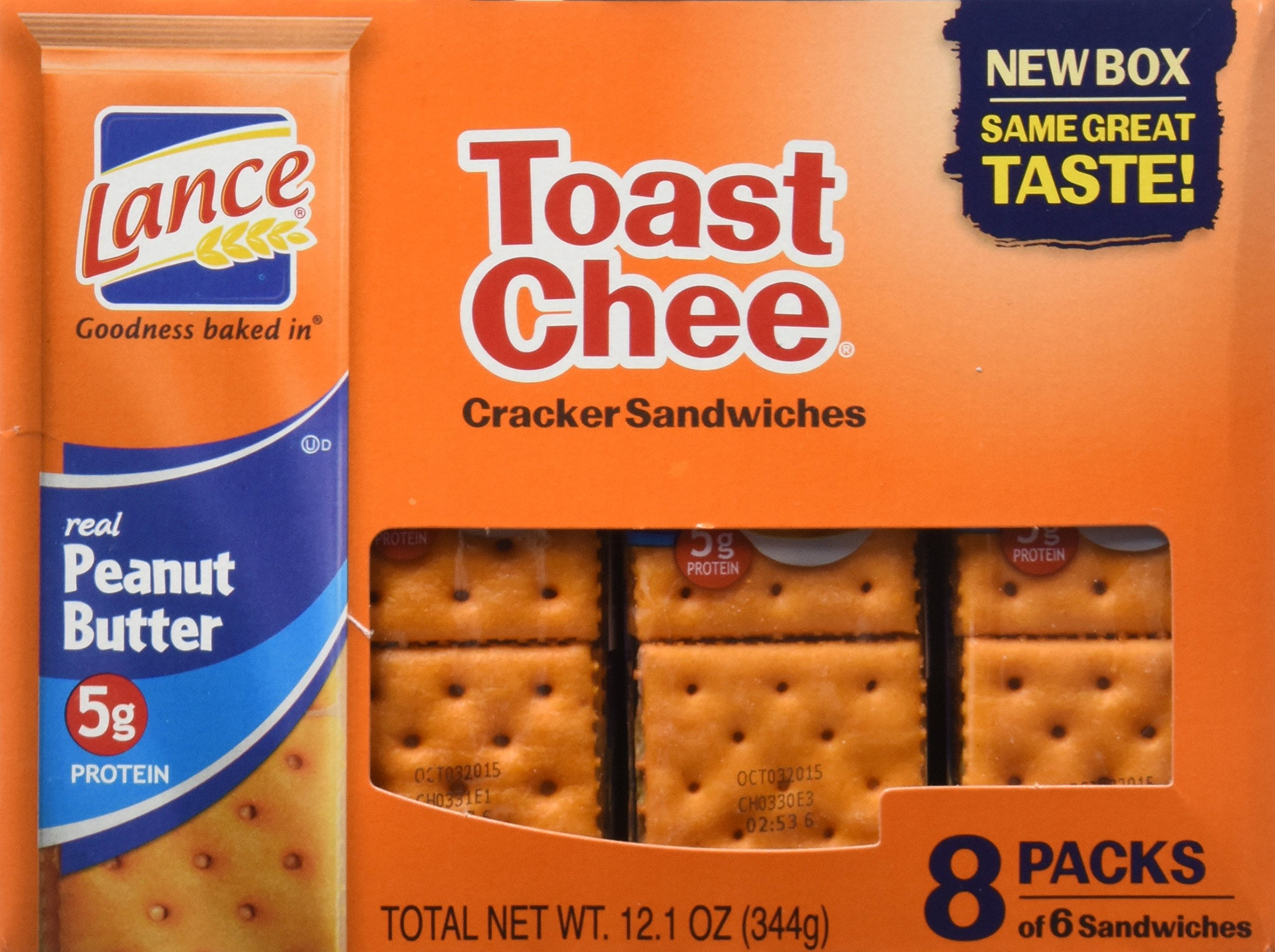 Lance Cracker Sandwiches, Toast Chee with Peanut Butter, 8 Count, 1.5 ...
