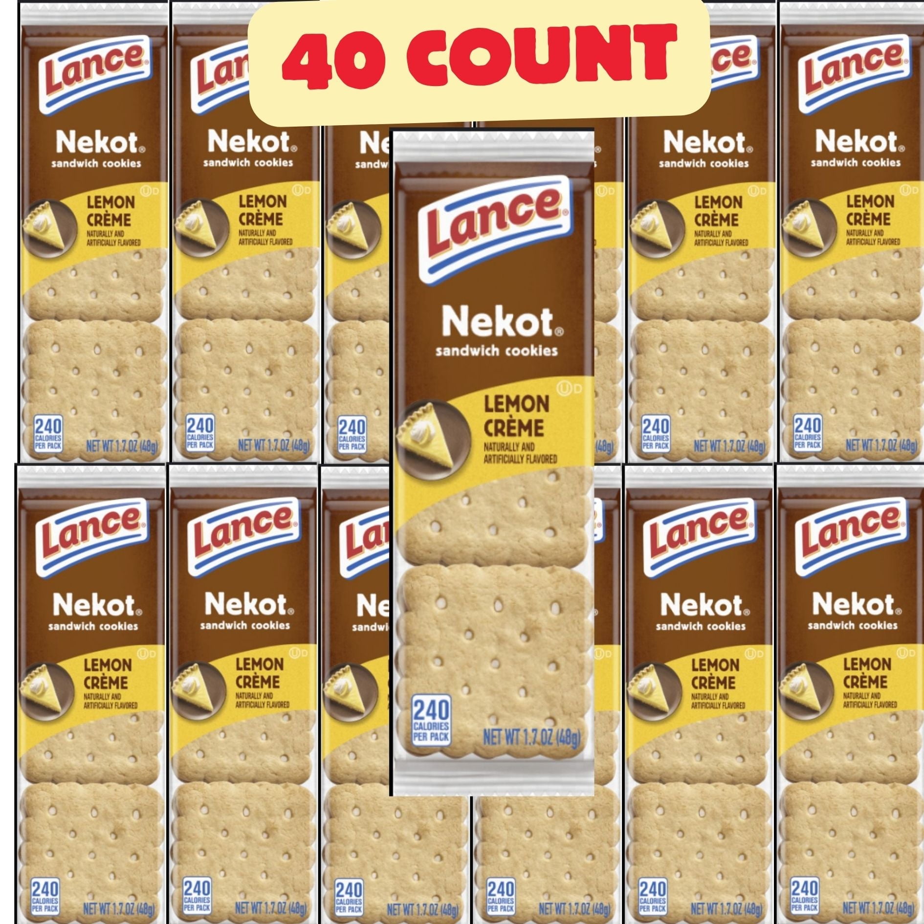 Lance Nekot Cookie Sandwiches Lemon Creme Filling , Lance, Nekot Peanut ...