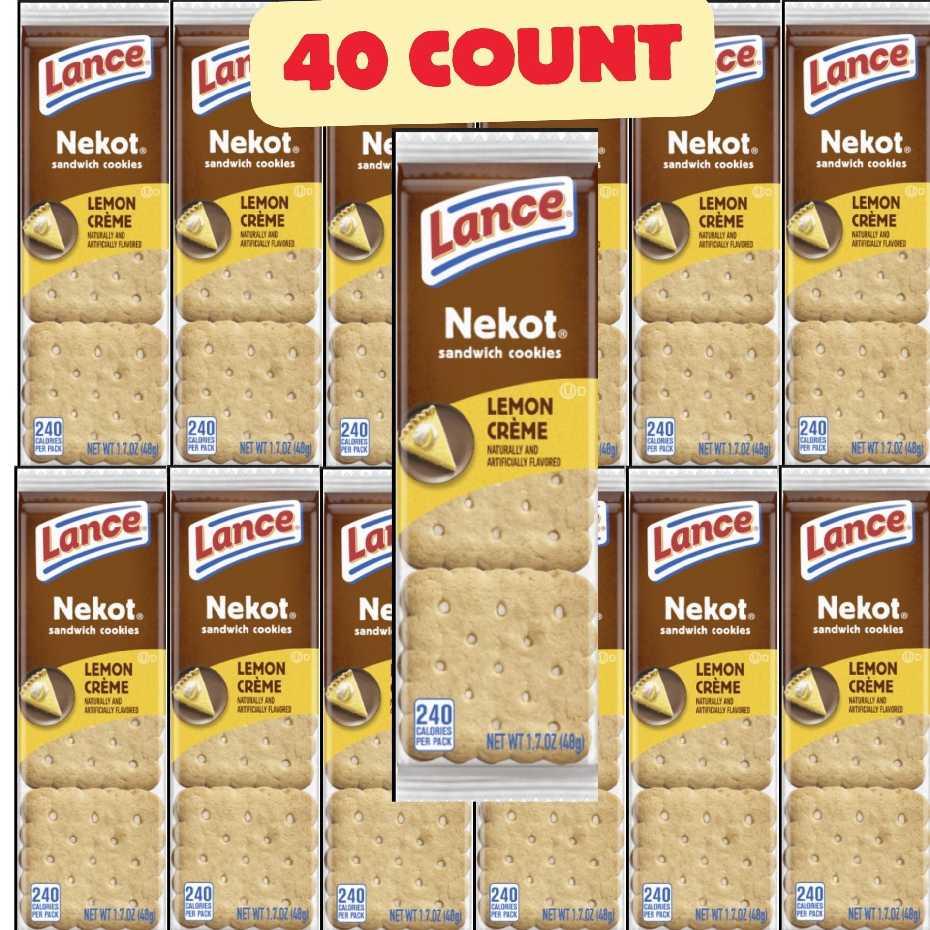 Lance Nekot Cookie Sandwiches Lemon Creme Filling , Lance, Nekot Peanut Butter Crackers, Nekot ...