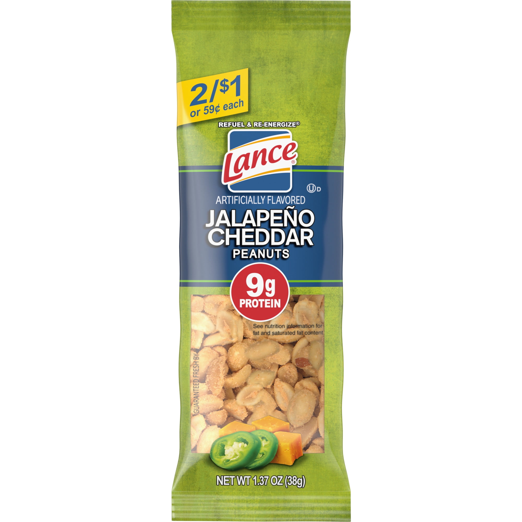 Lance Peanuts, Jalapeno Cheddar, Individual Pack 1.37 oz - Walmart.com