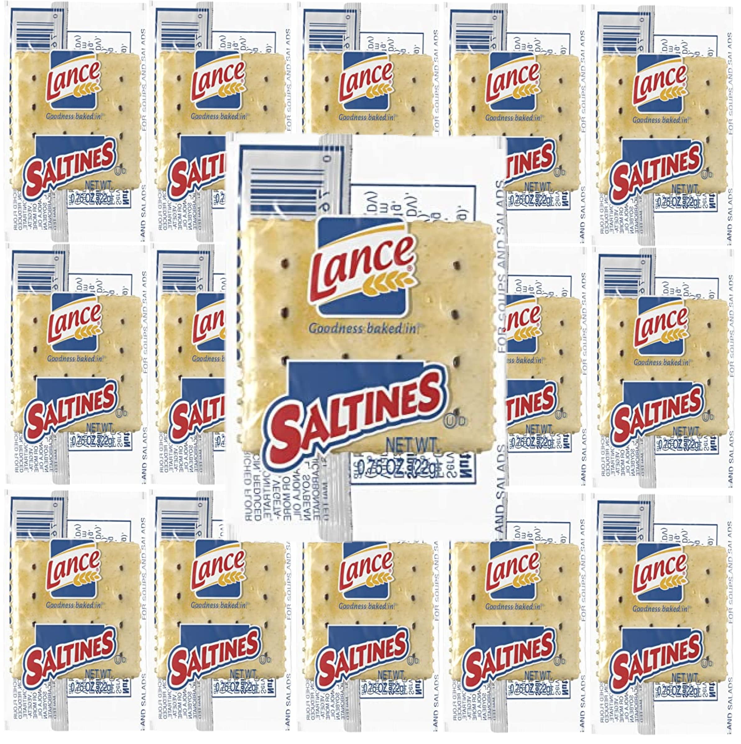 Lance Saltine CM31 Crackers, Two (2) Cracker Pouches, Pack of 50 ...