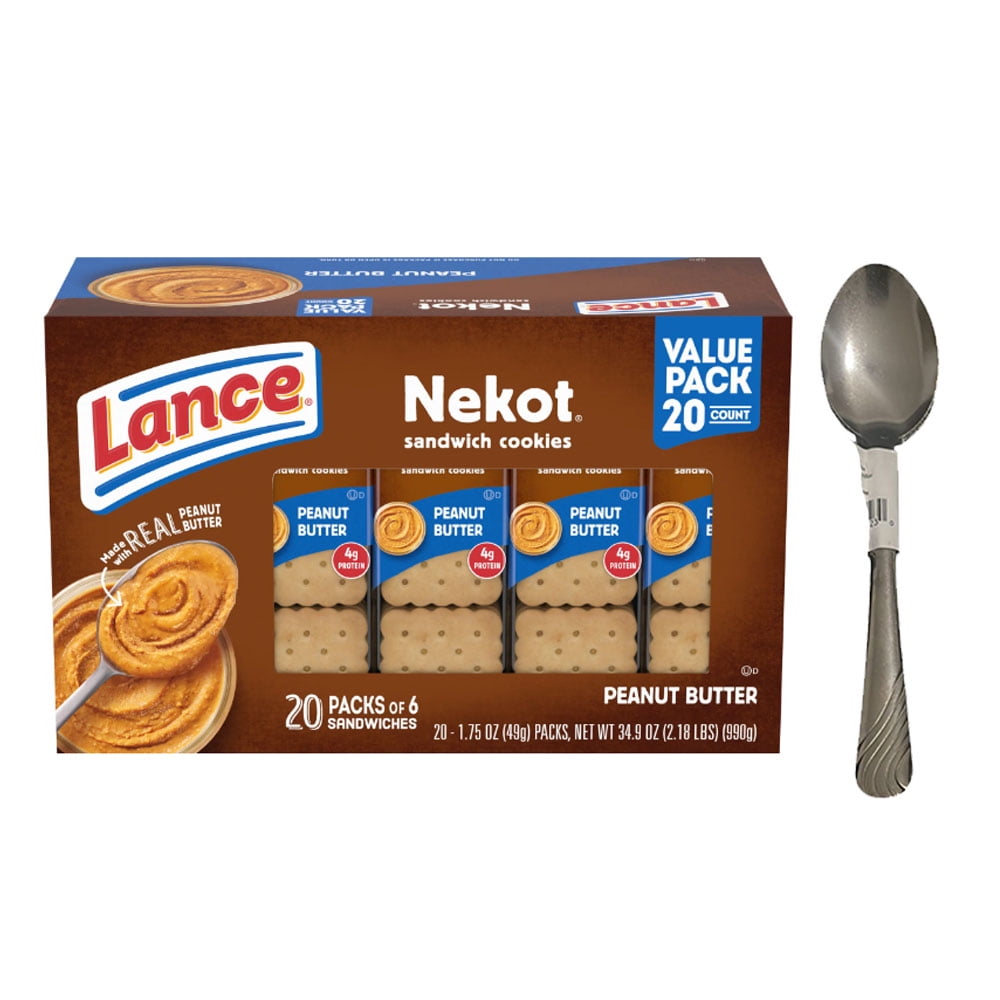 Lance Sandwich Cookies, Nekot Peanut Butter, 20 Individually Wrapped ...