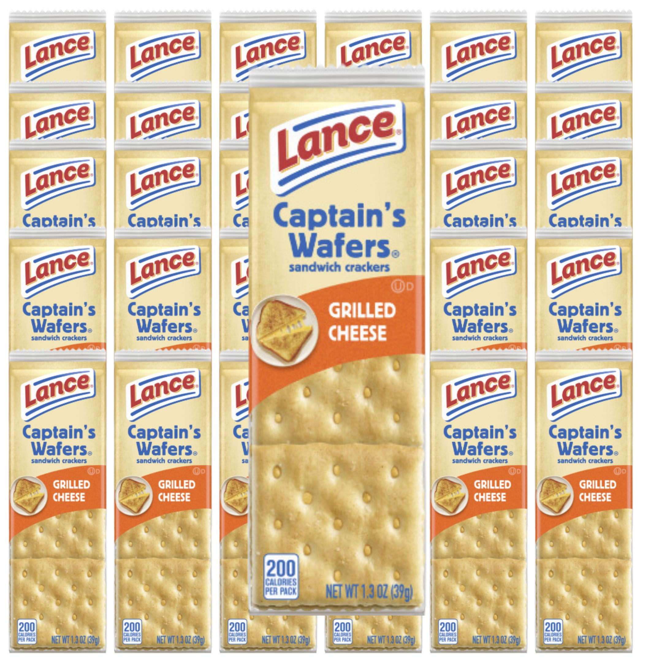 Lance Sandwich Crackers - Captain's Wafer Grilled Cheese, 40 Individual ...