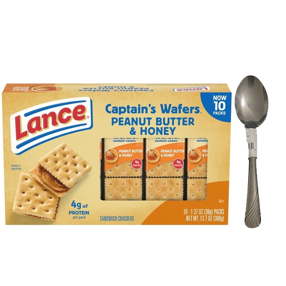 Lance Sandwich Crackers, Captain's Wafers Peanut Butter and Honey, 10 ...