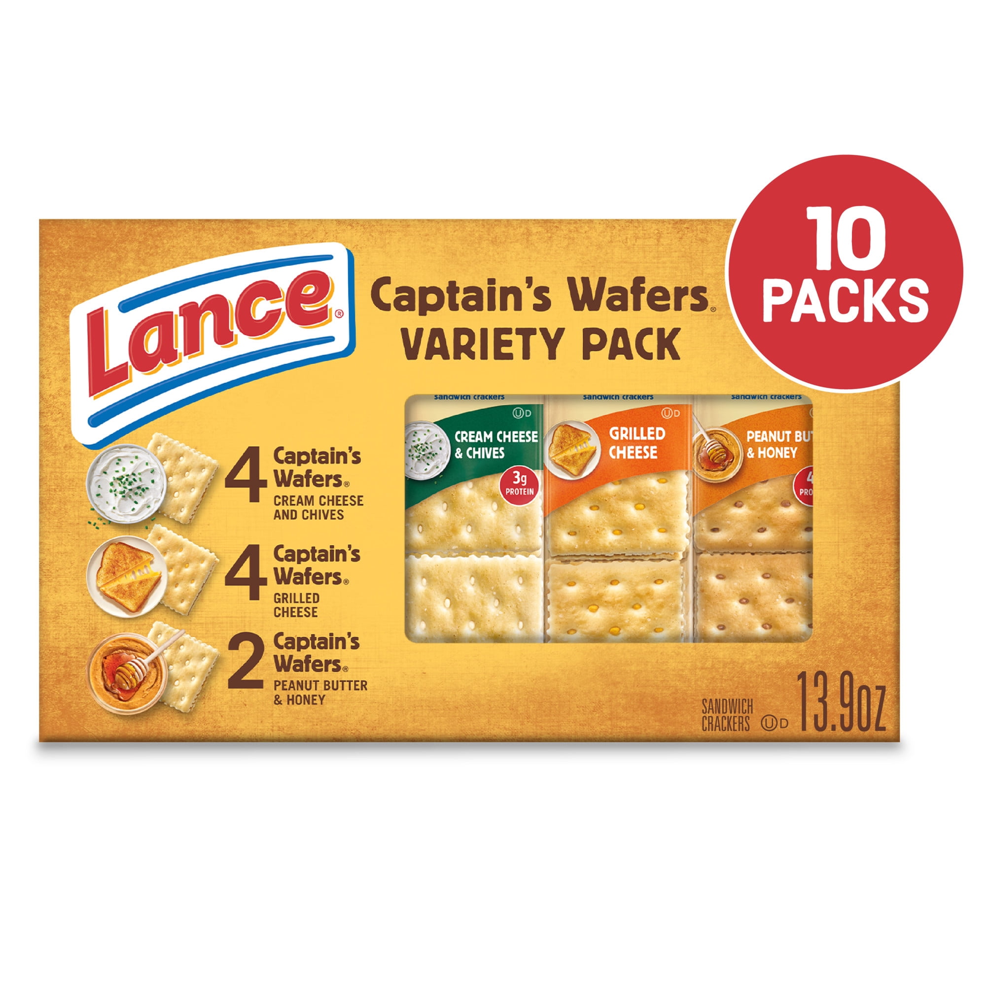 Lance Sandwich Crackers Variety Pack with Peanut Butter and Honey ...