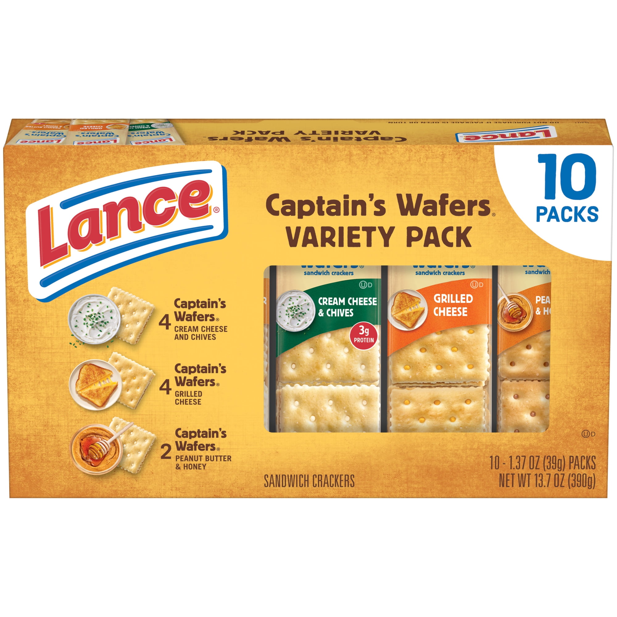 Lance Sandwich Crackers Variety Pack with Peanut Butter and Honey ...