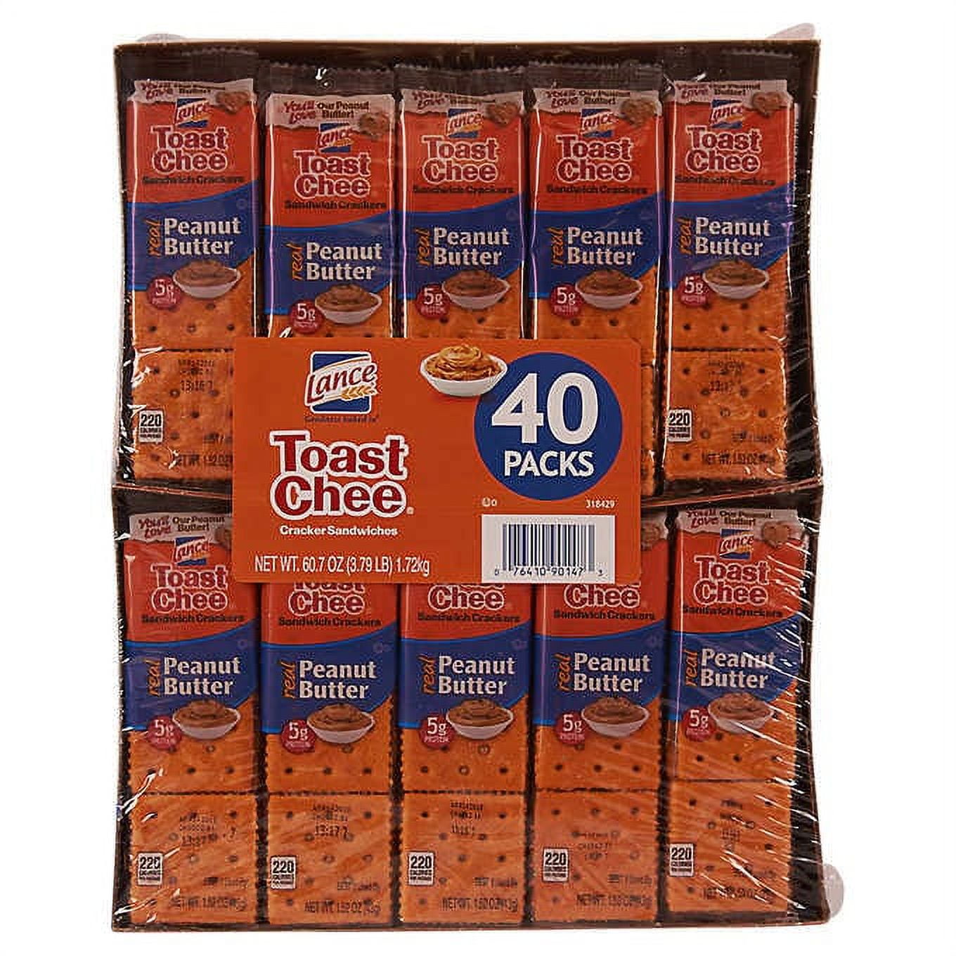 Lance Sandwich Crackers, Toast Chee, 1.52 oz, 40 Count - Walmart.com