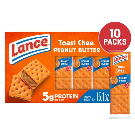 Lance ToastChee Peanut Butter Crackers, 10 ct 1.52 oz - Walmart.com
