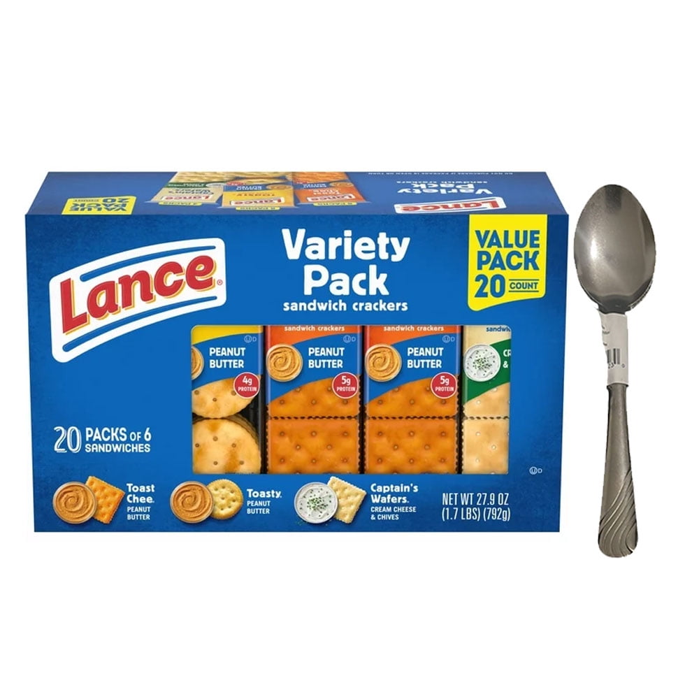 Lance Sandwich Crackers, Variety Pack, 3 Flavors, 20 Individually ...