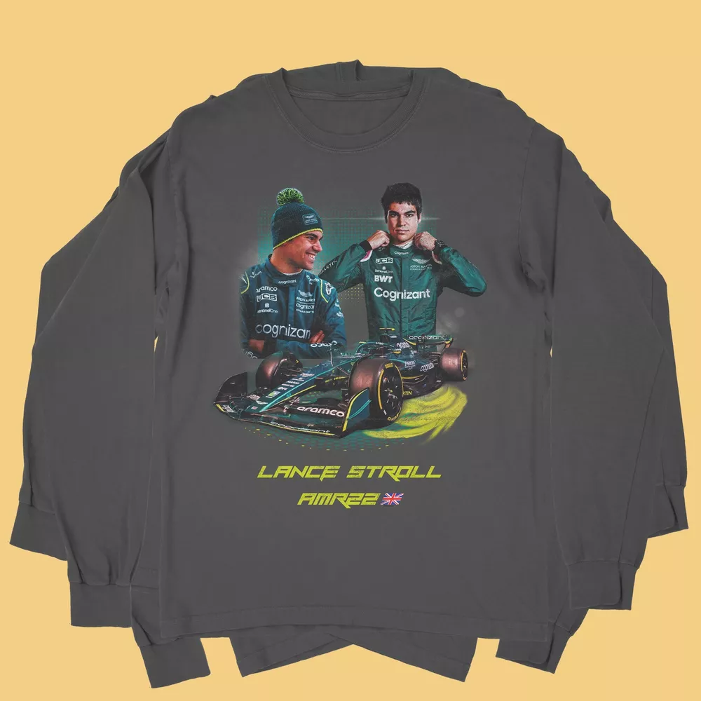 Lance Stroll 2022 Vintage Longsleeve T Shirt F1 AMR22 AM Uk Formula 1 ...