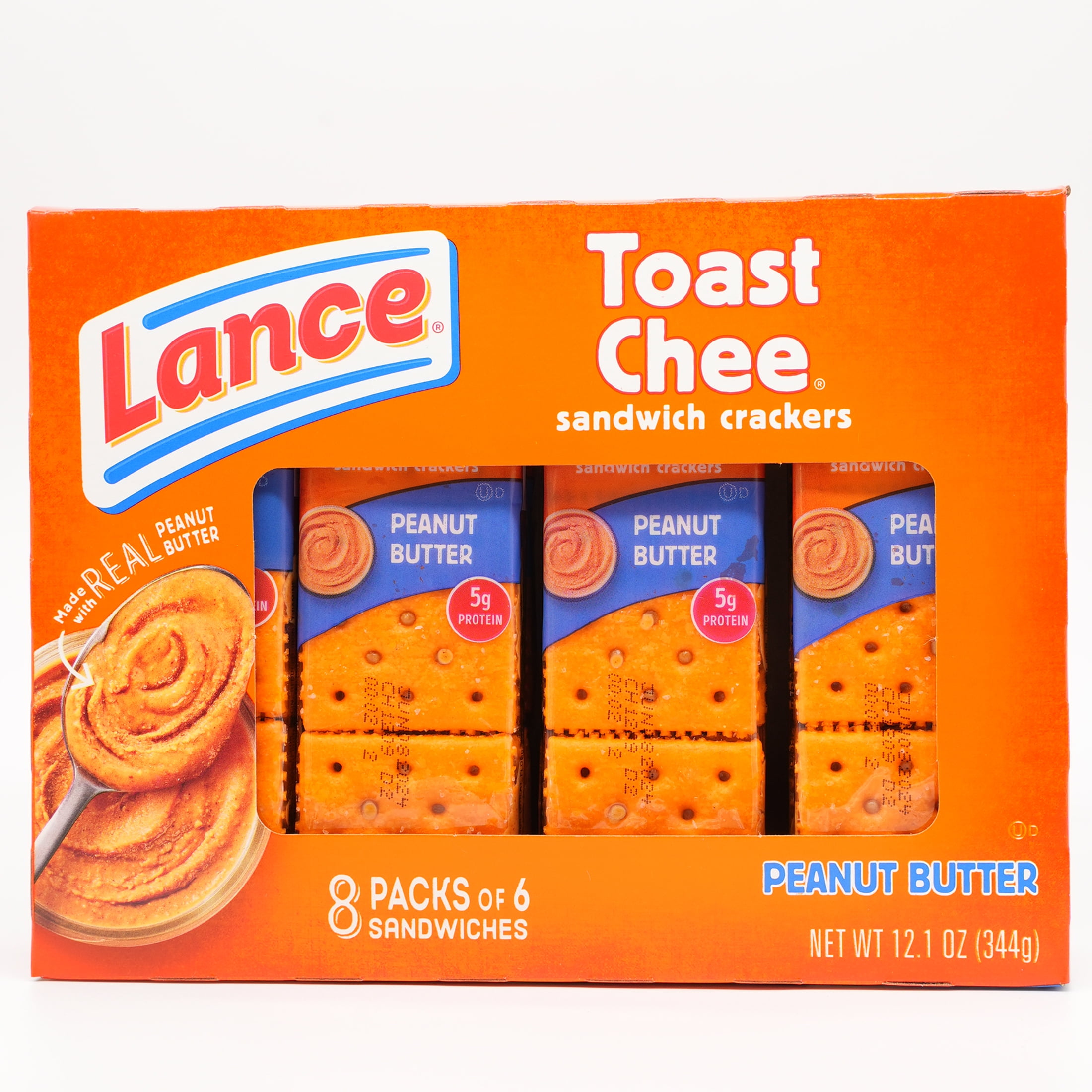Lance ToastChee Wheat Peanut Butter Snack Crackers, 1.5 Oz., 8 Count ...