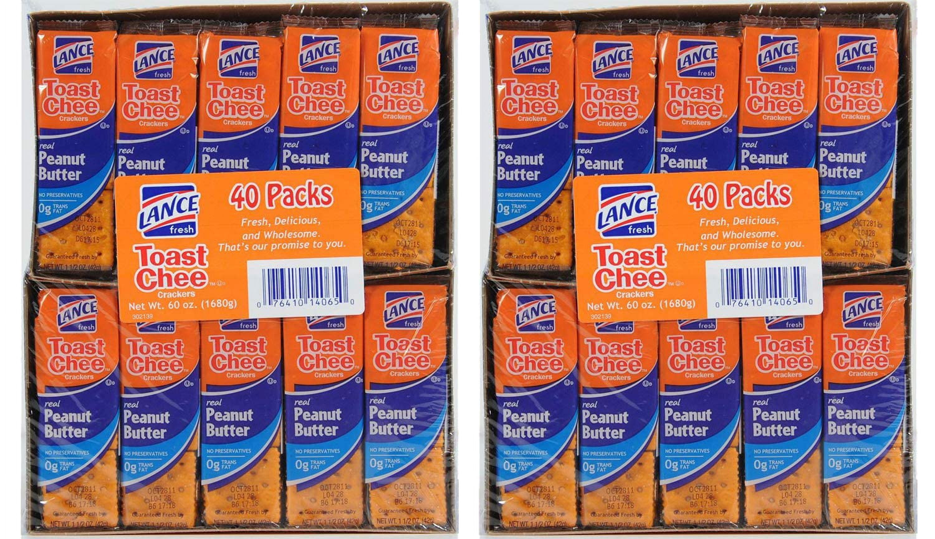 Lance Toast Chee Peanut Butter Crackers, Pack of 80, Fresh, Buttery ...