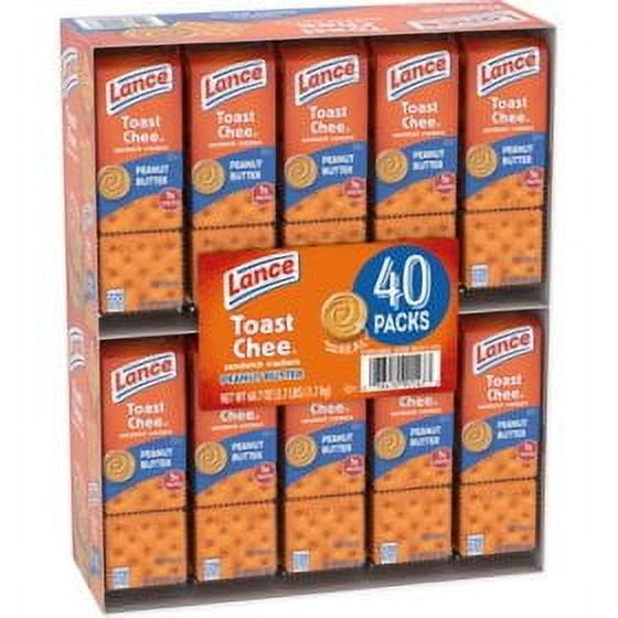 Lance ToastChee Peanut Butter Crackers, 1.52 oz., 40 count.pack of 2 ...