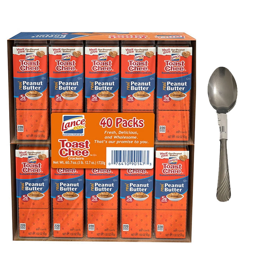 Lance ToastChee Peanut Butter Crackers, 1.52 oz., 40 pk With Spoon ...