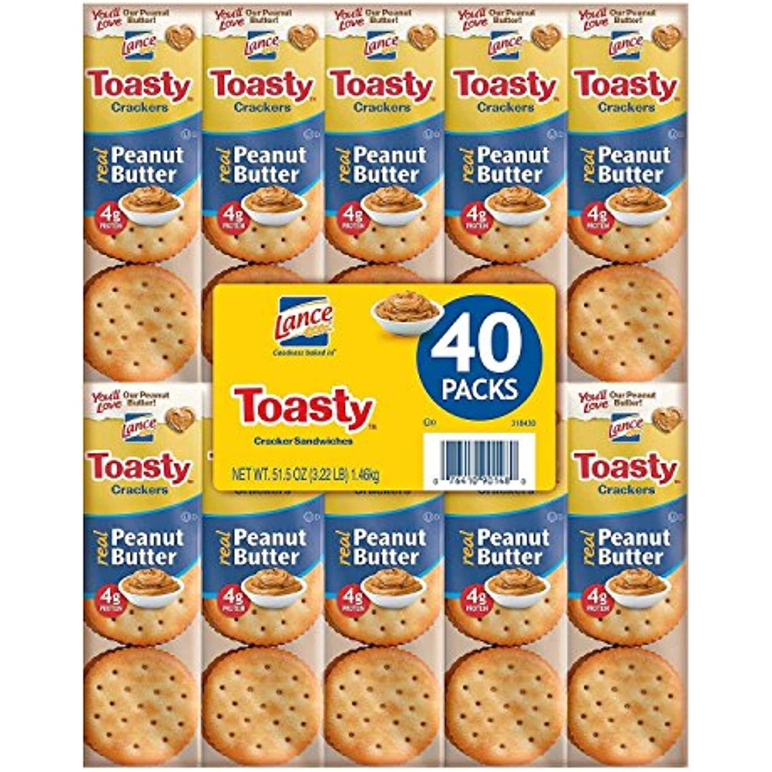 Lance Toasty Peanut Butter Cracker Sandwiches (40 Ct.) - Walmart.com