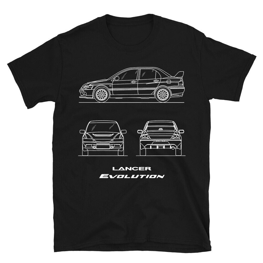 Lancer Evolution Men's T-Shirt Japan Sports Rally JDM Car Blueprint ...