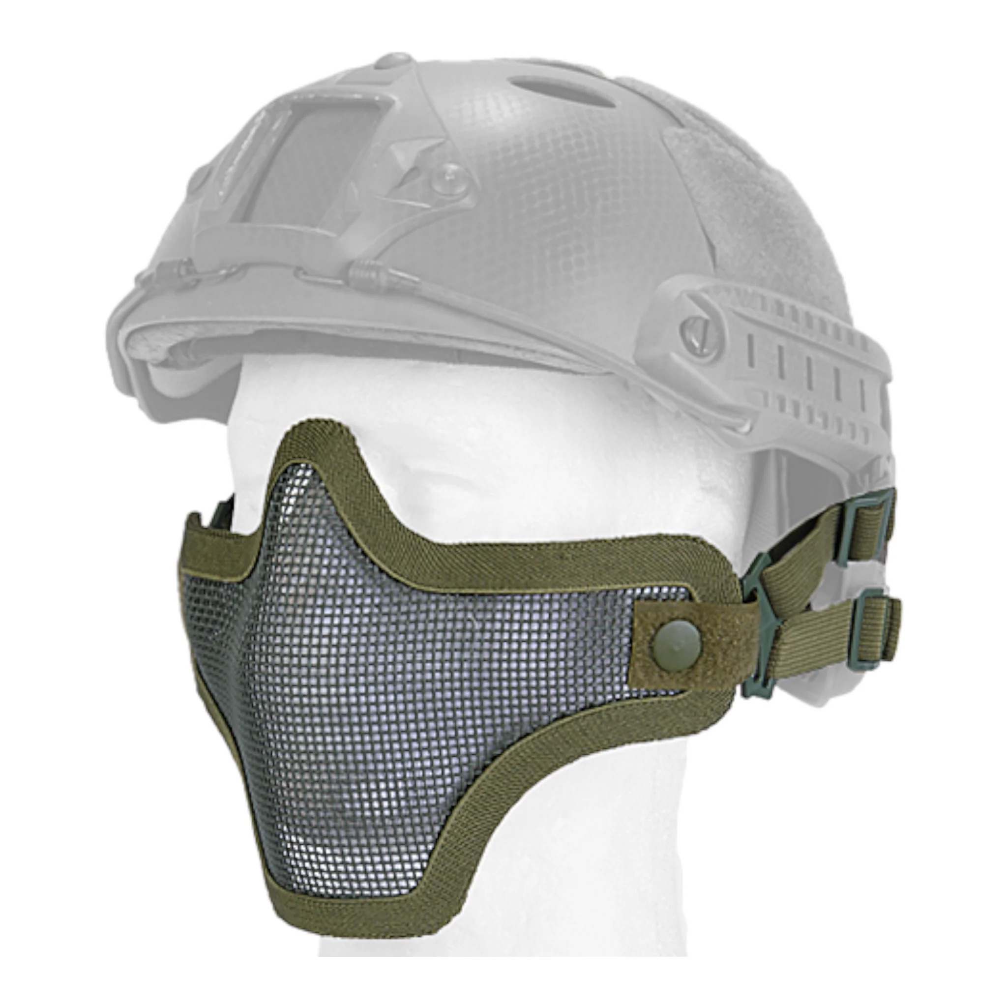 Lancer Tactical Metal Mesh Half Mask w/ Helmet Side Rail Attachment ...