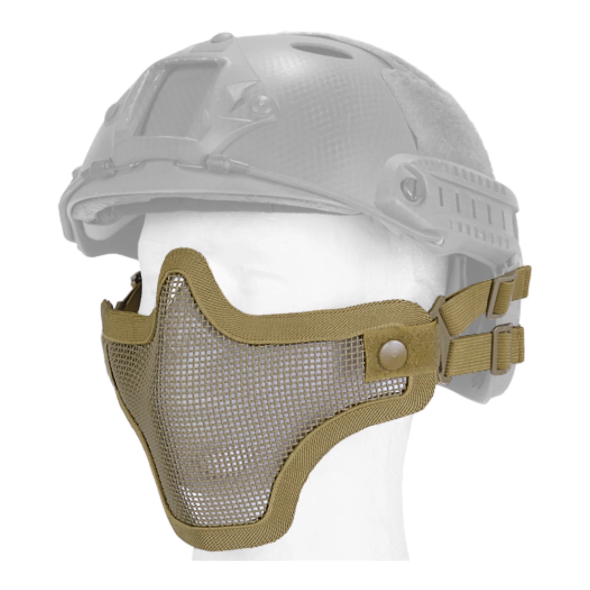 Lancer Tactical Metal Mesh Half Mask w/ Helmet Side Rail Attachment ...