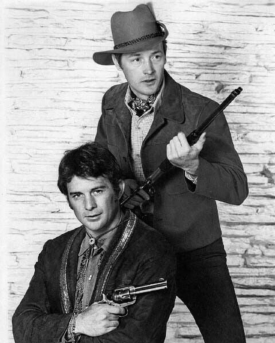 Lancer cult 1968 western TV Wayne Maunder & James Stacey with guns ...