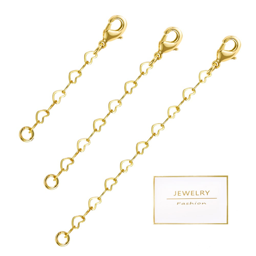 Lancharmed 14K Gold Plated Lobster Clasp Love Extension Chain Jewellery ...