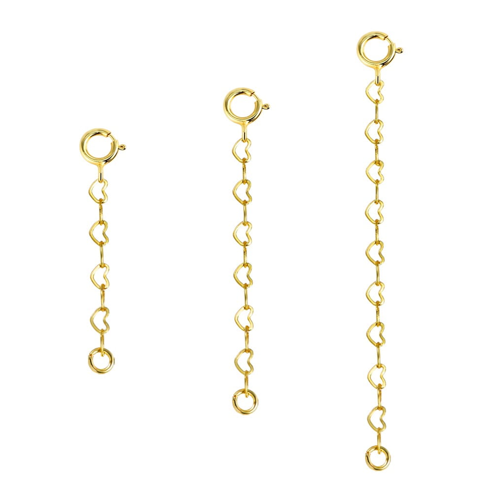 Lancharmed 14K Gold Plated Spring Clasp Love Extender Jewellery Clasp ...