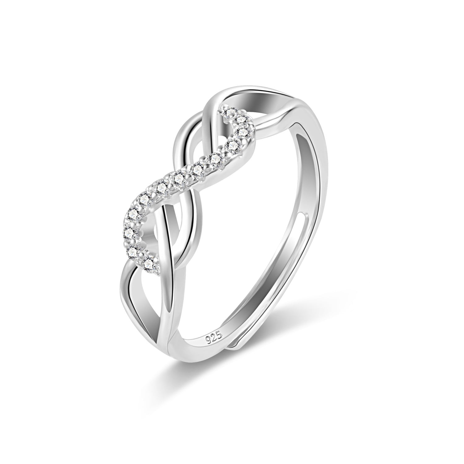 Lancharmed Mother Daughter Rings Silver Plated Rings Crossed Twisted ...