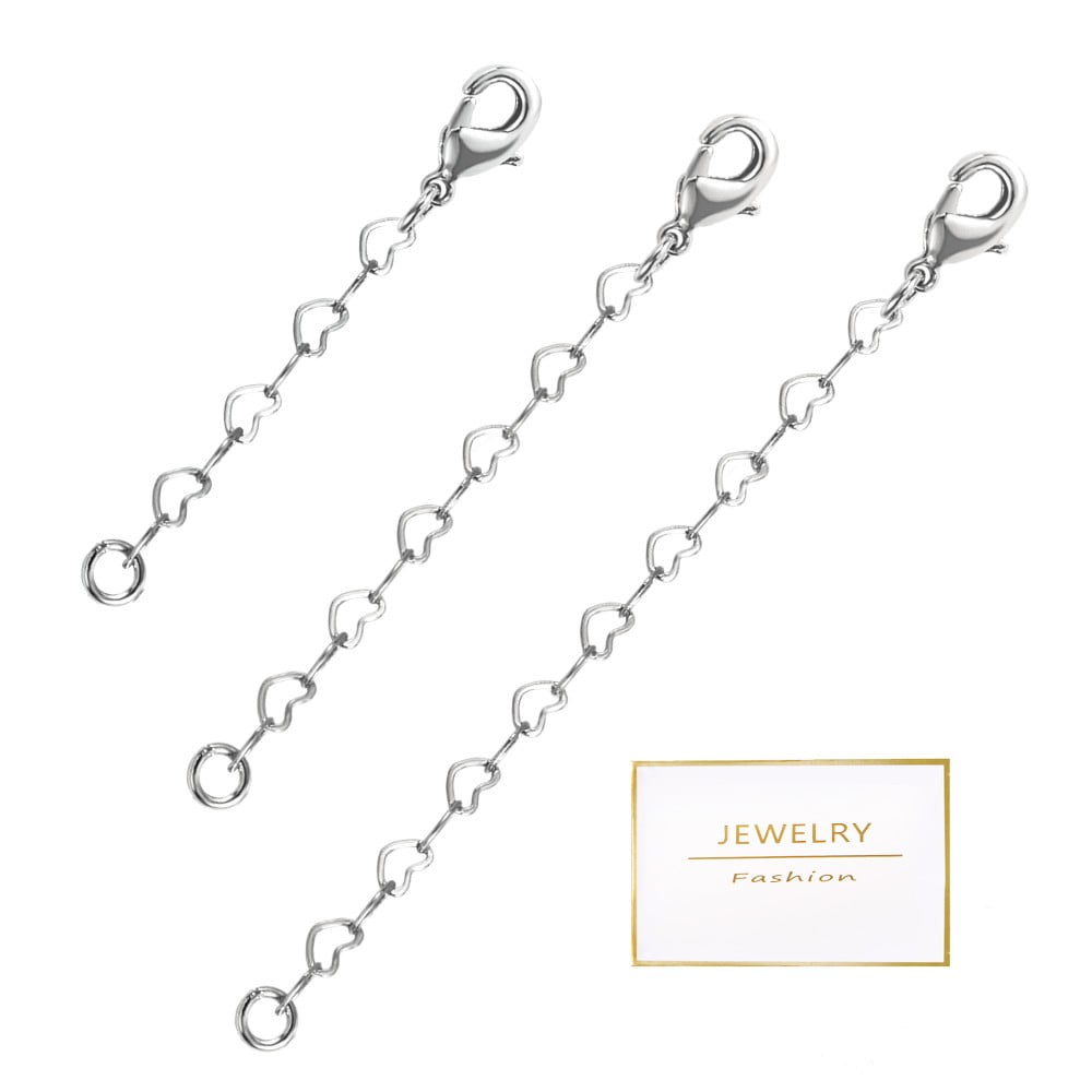 Lancharmed Silver Plated Lobster Clasp Love Extender Jewellery Clasp ...