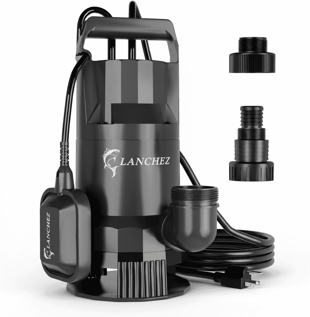 Lanchez 1.6 HP Sump Pump, 4858GPH Water Transfer with Float Switch for ...