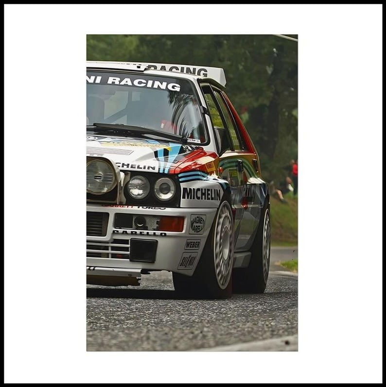 Lancia Delta HF Integrale Rally Car Poster, WRC, Rally Legend, Wall Art ...