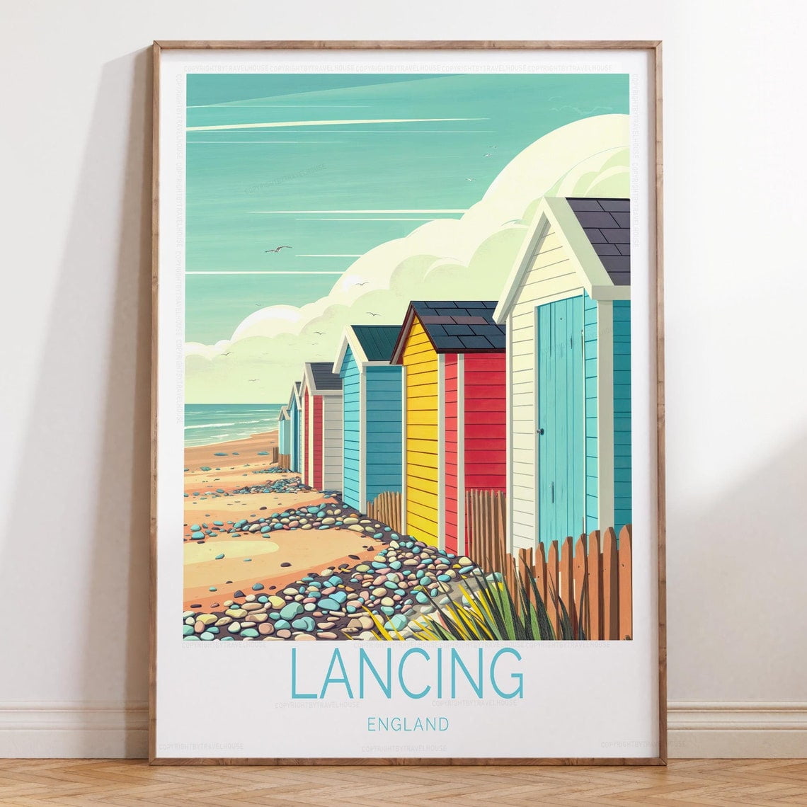 Lancing Beach England Poster, England Travel Poster, Lancing Beach Wall ...