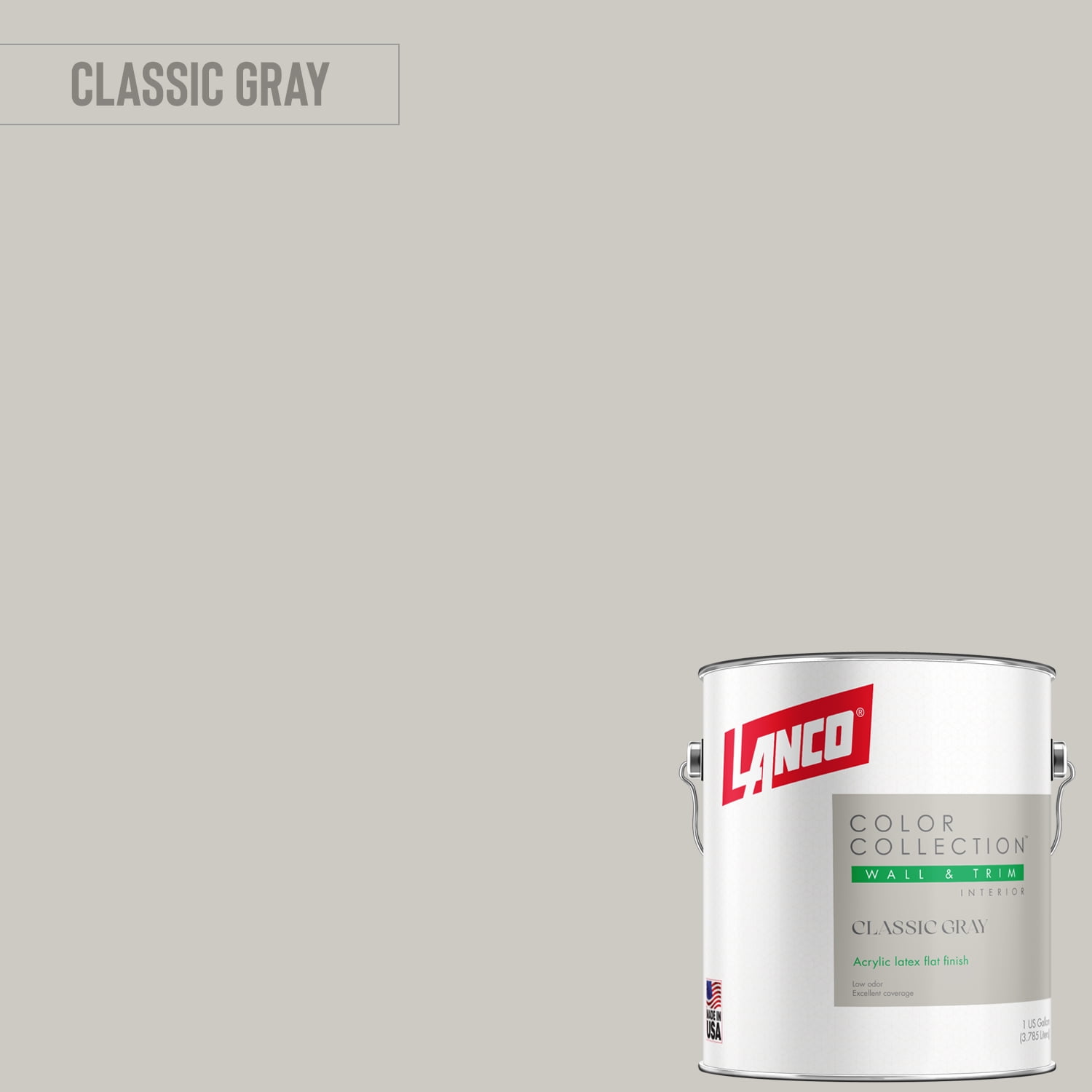 Lanco Color Collection Flat Interior Wall & Trim Paint, Classic Gray, 1 Gallon - Walmart.com