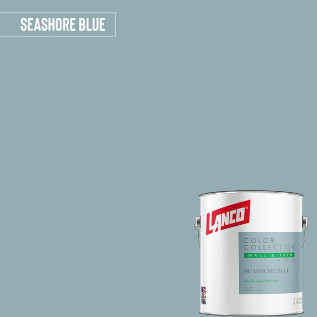 Lanco Color Collection Flat Interior Wall & Trim Paint, Seashore Blue ...