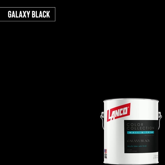 Lanco Color Collection Satin Interior Wall & Trim Paint, Galaxy Black ...