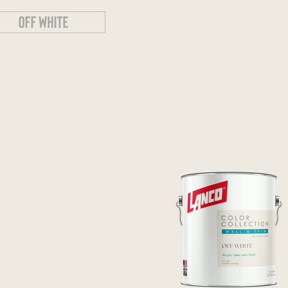 Lanco Color Collection Satin Interior Wall & Trim Paint, Off-White, 1 ...