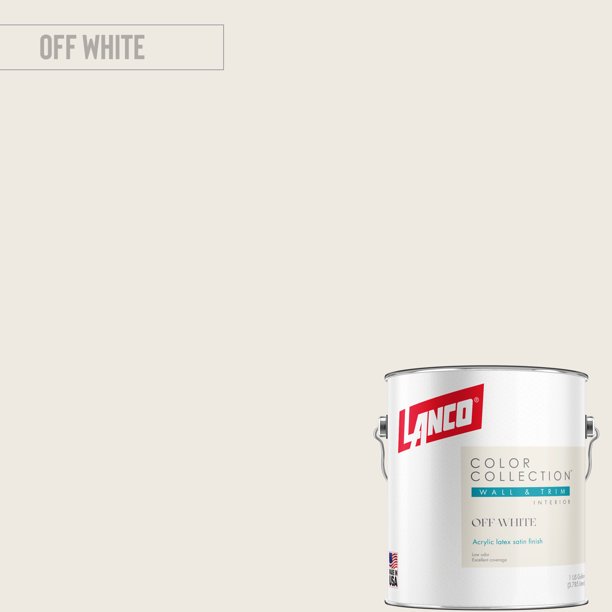 Lanco Color Collection Satin Interior Wall & Trim Paint, Off-White, 1 ...